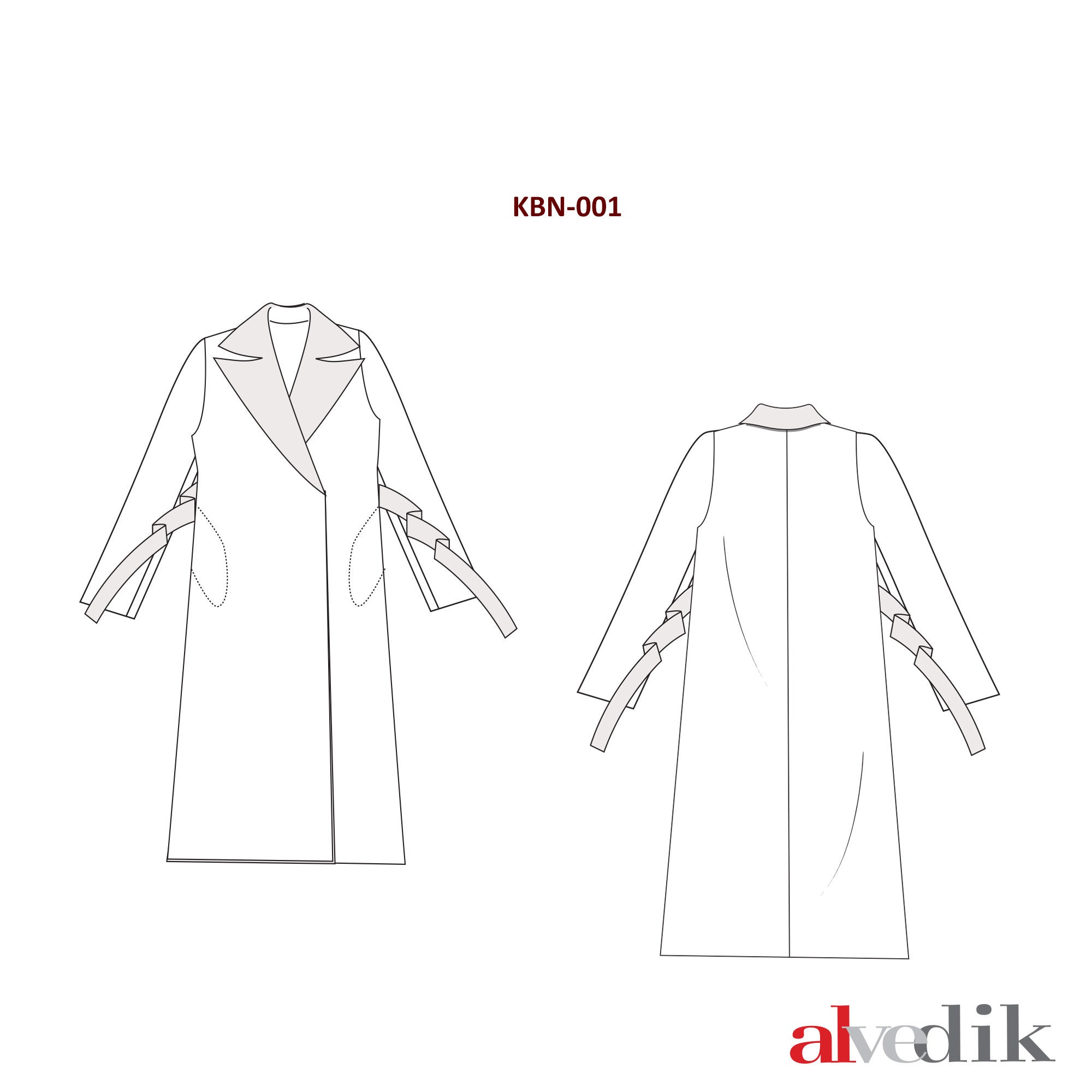 PDF Easy Coat Sewing Pattern, Belted Wool Coat, Double-breasted Wool ...