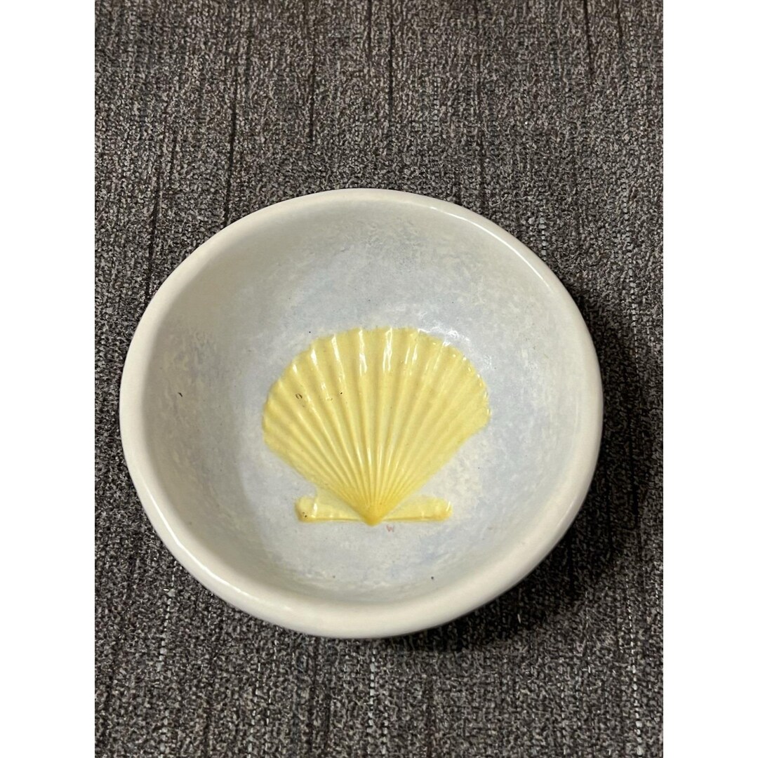 Salt Marsh Pottery Bowl Soap Dish Seashell Hanging Bowl Blue Yellow ...