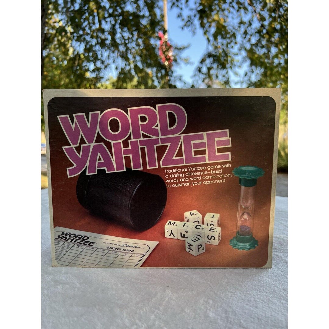VINTAGE WORD YAHTZEE - Yahtzee Game With Words Milton Bradley Lowe 1980 ...