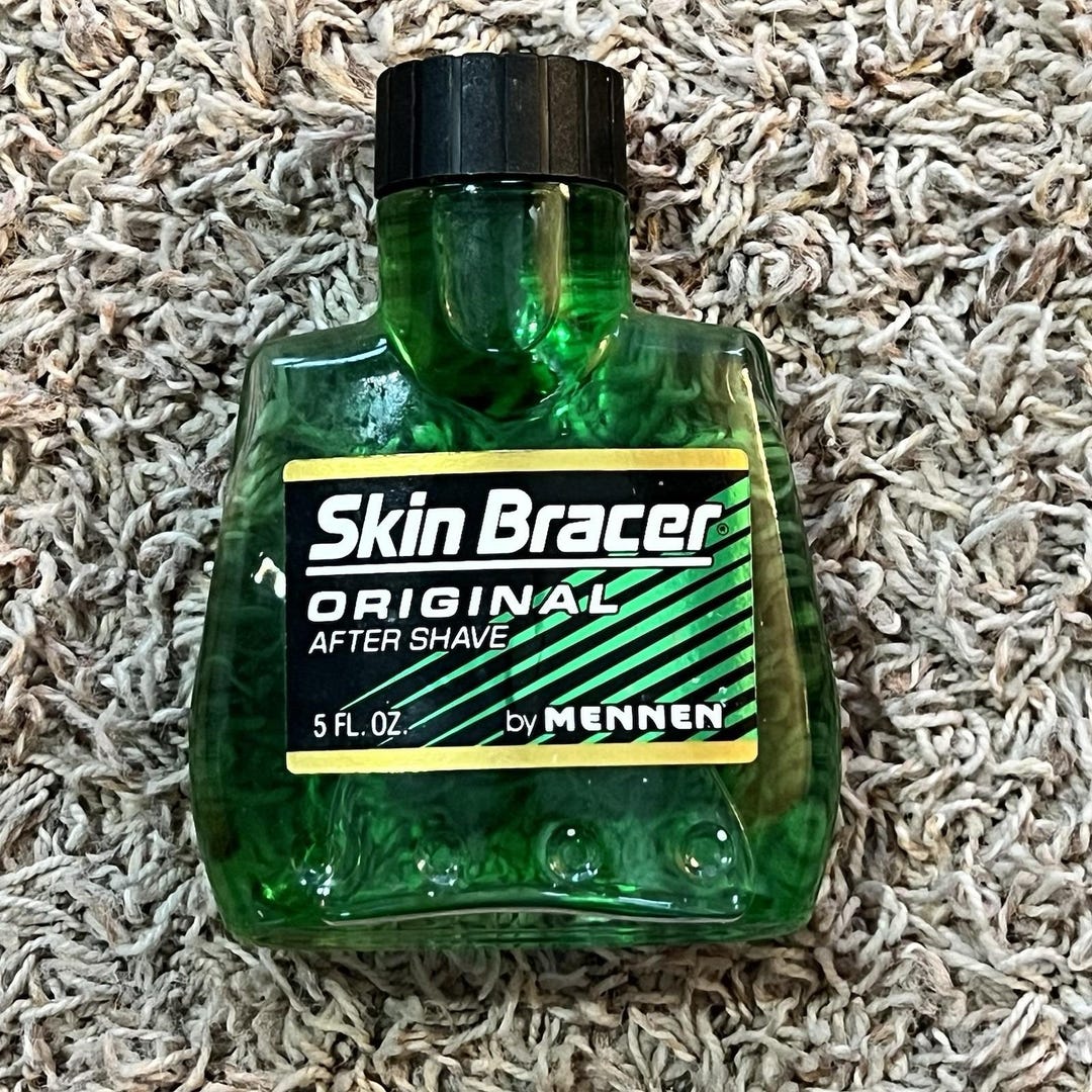 Vintage MENNEN 5 Oz Glass Bottle Original Skin Bracer After Shave ...