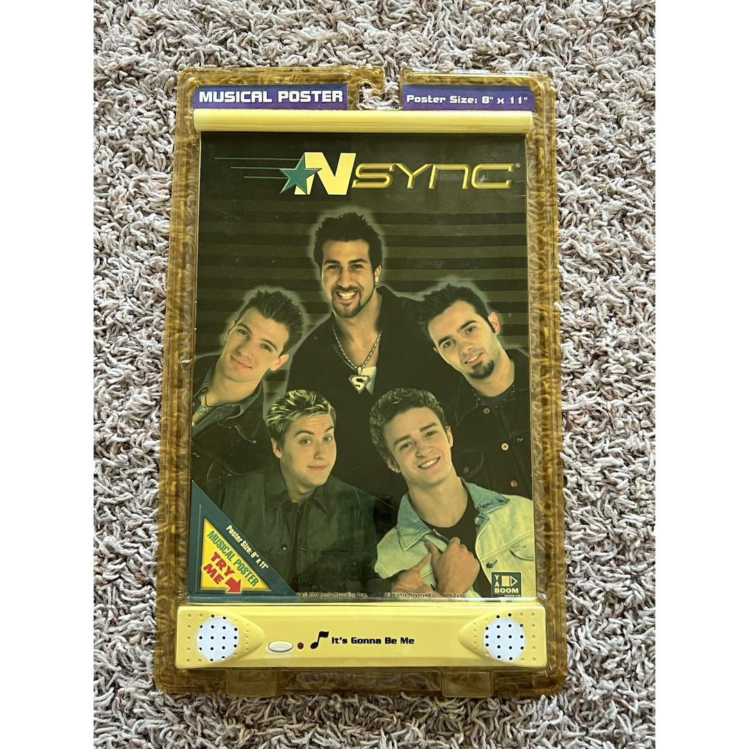Yaboom Nsync Musical Poster 8 X 11 "it's Gonna Be Me" New in Pkg Vtg ...