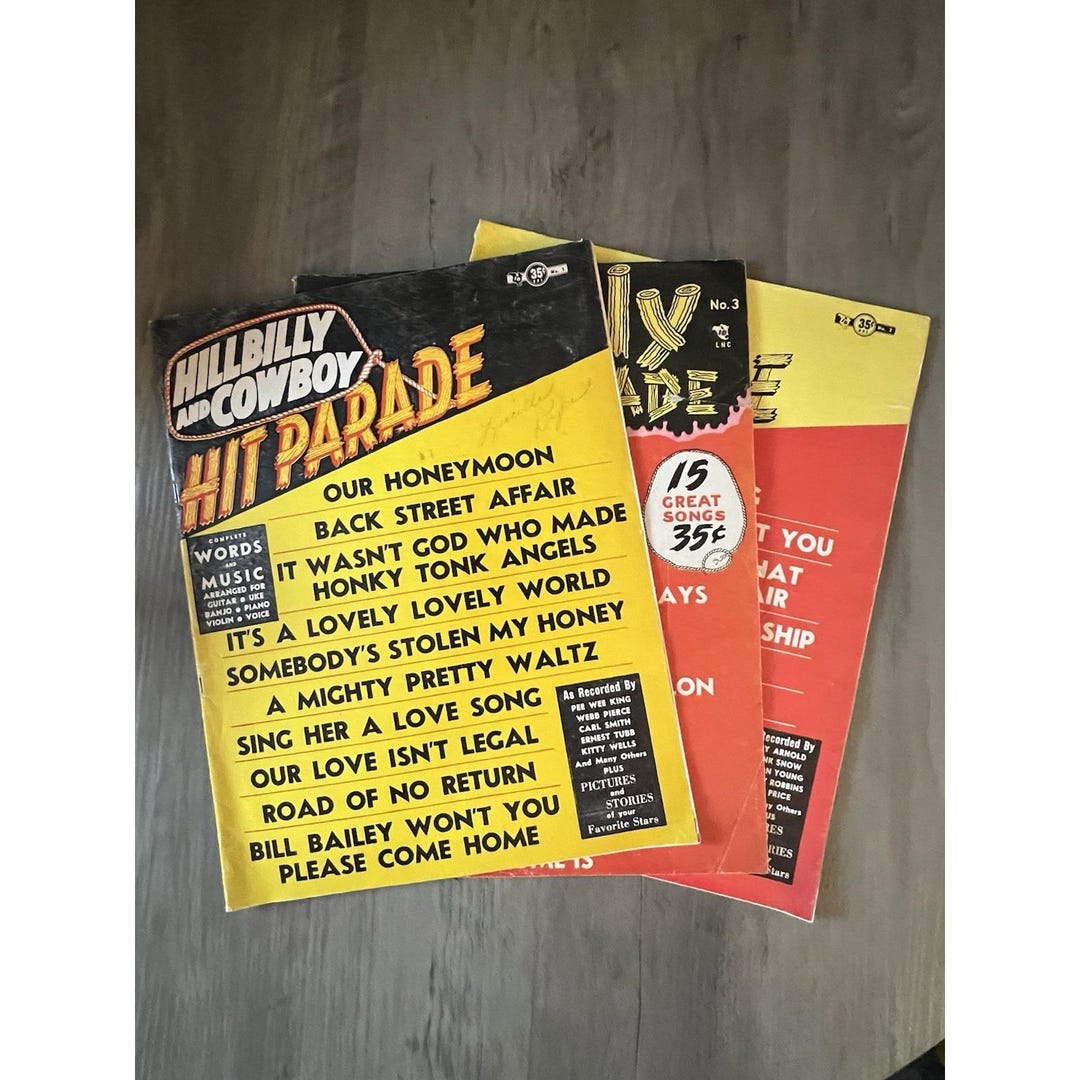 Hillbilly and Cowboy Hit Parade Magazine Song Book Sheet Music Lot of 3 ...