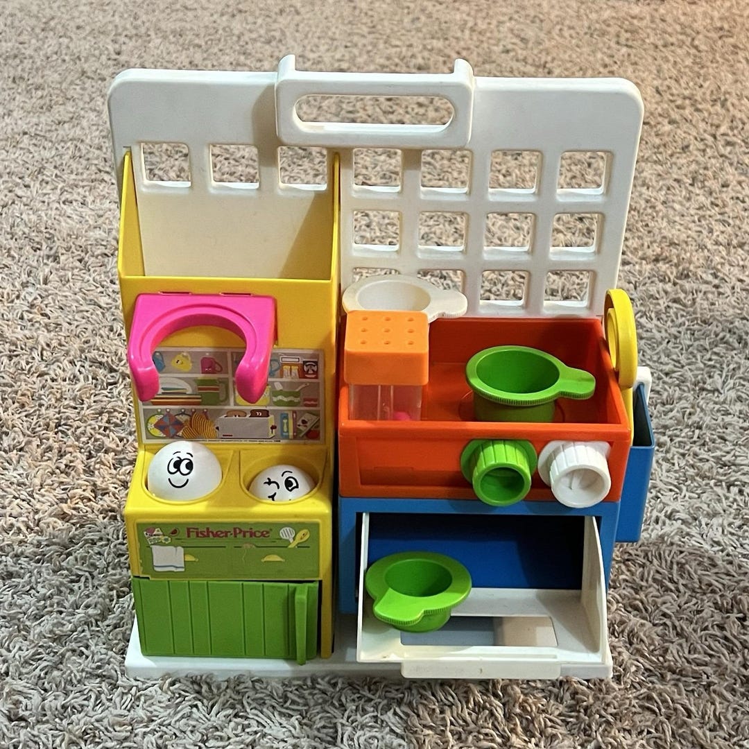 Fisher Price Vintage 1986 Toddler Kitchen Oven Kids Toy 1008 W/ Some ...