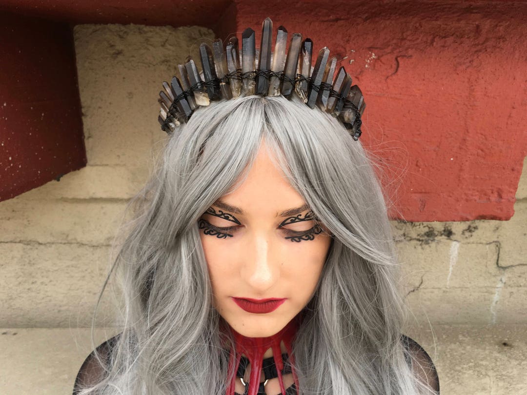 The Lydia Smoky Quartz Crown raw Black Crystal Quartz Crown / Tiara ...