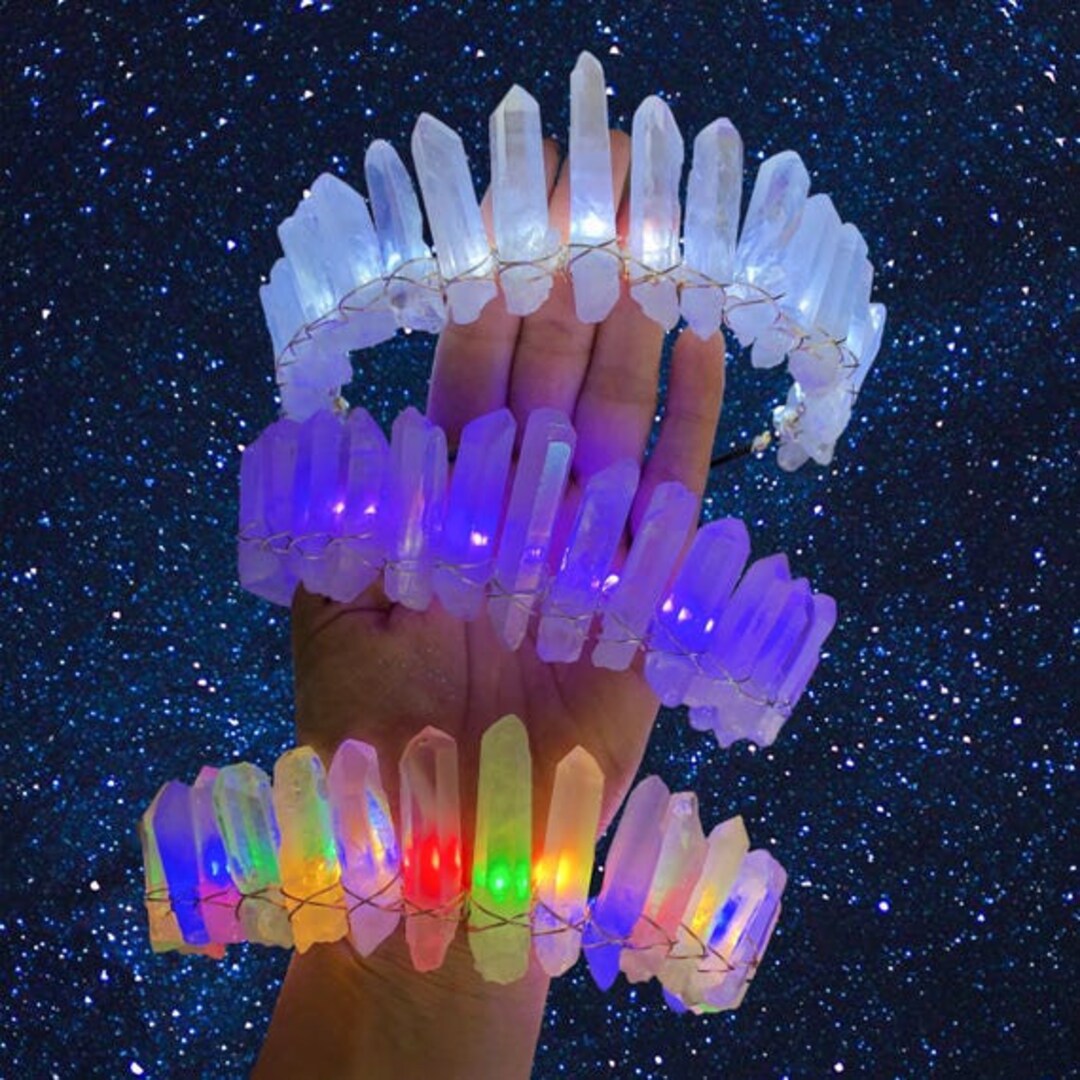 The Electric Crystal Crown, Light-up Crown [white Angel Aura Crystal ...