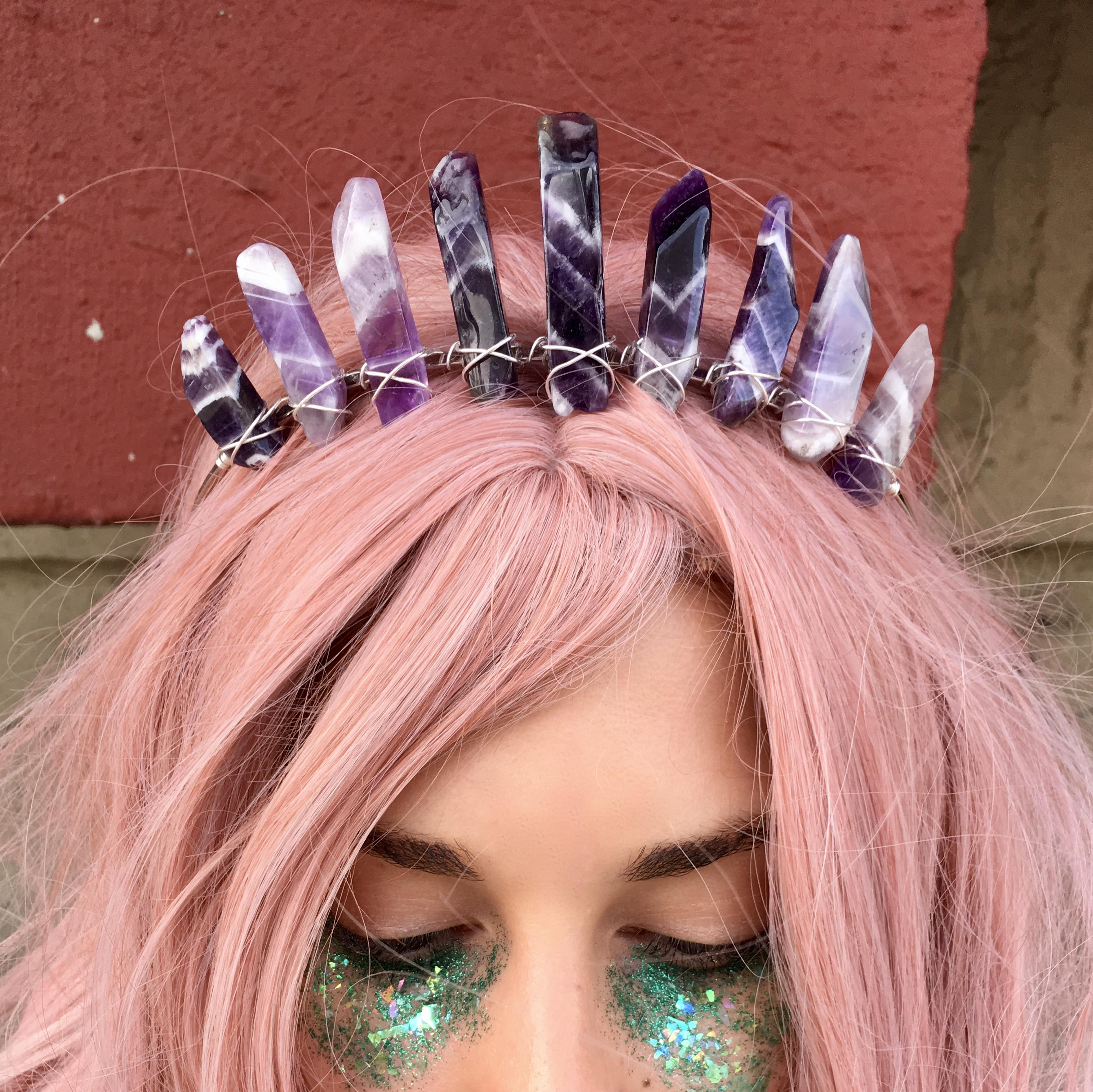 The Dark Amethyst Crown Festival Crown Purple Tiara Goddess - Etsy