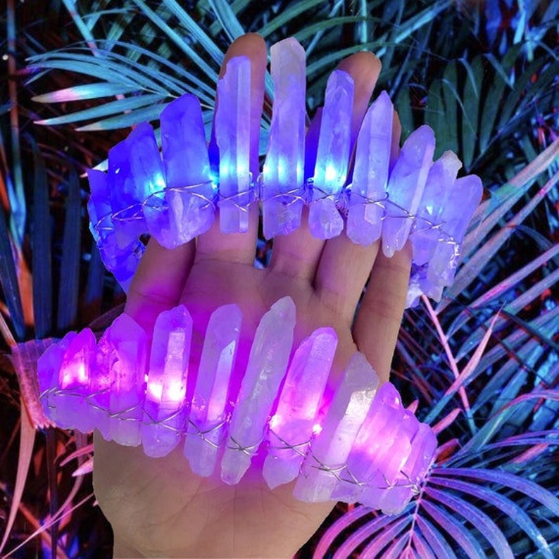 The Electric Crystal Crown Light-up Crown white Angel Aura - Etsy