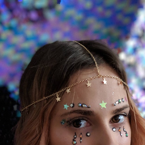 Star Gazing Head Chain Festival Jewelry Boho Head Chain - Etsy