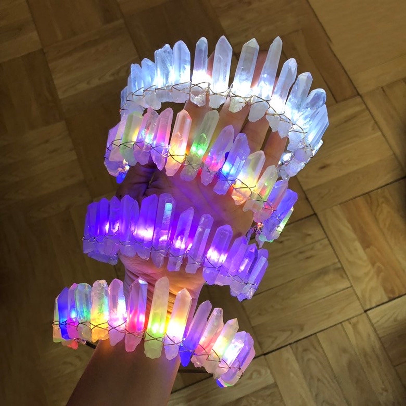 The Electric Crystal Crown Light-up Crown white Angel Aura - Etsy