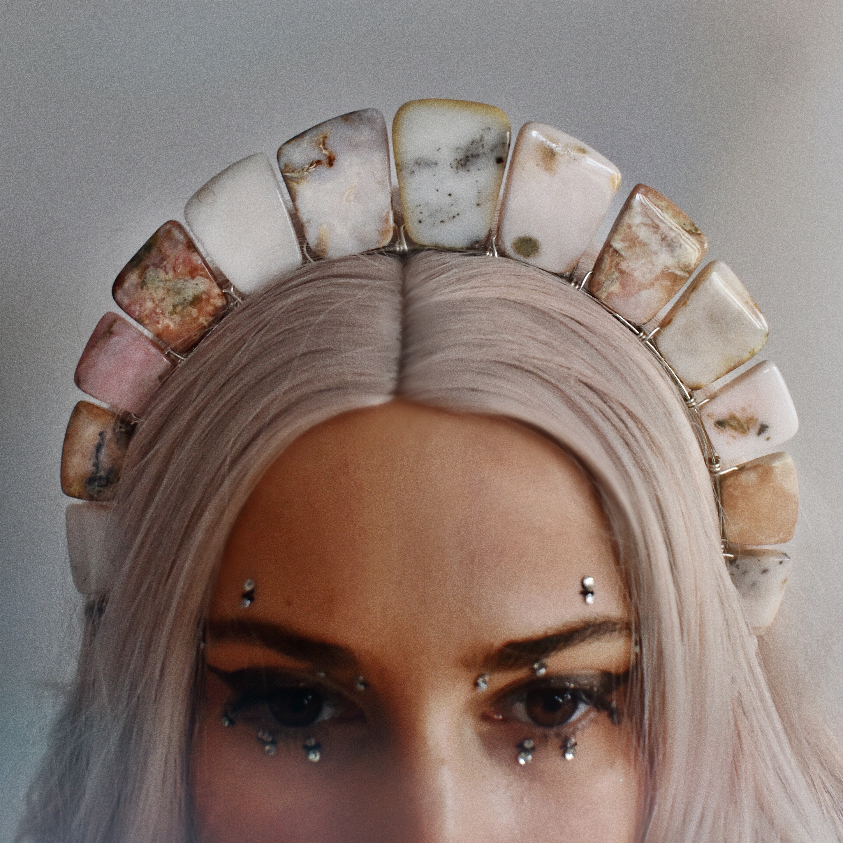 The Pink Opal Mermaid Halo Crown - Eclectic Bride, Bohemian, Festival ...