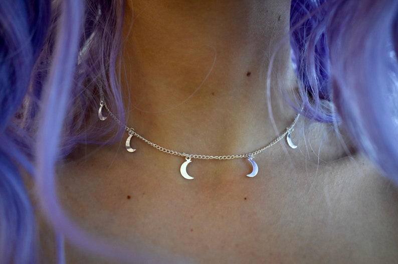 Crescent Moon Choker, Black Jewelry, Festival Jewelry, Black Moon ...