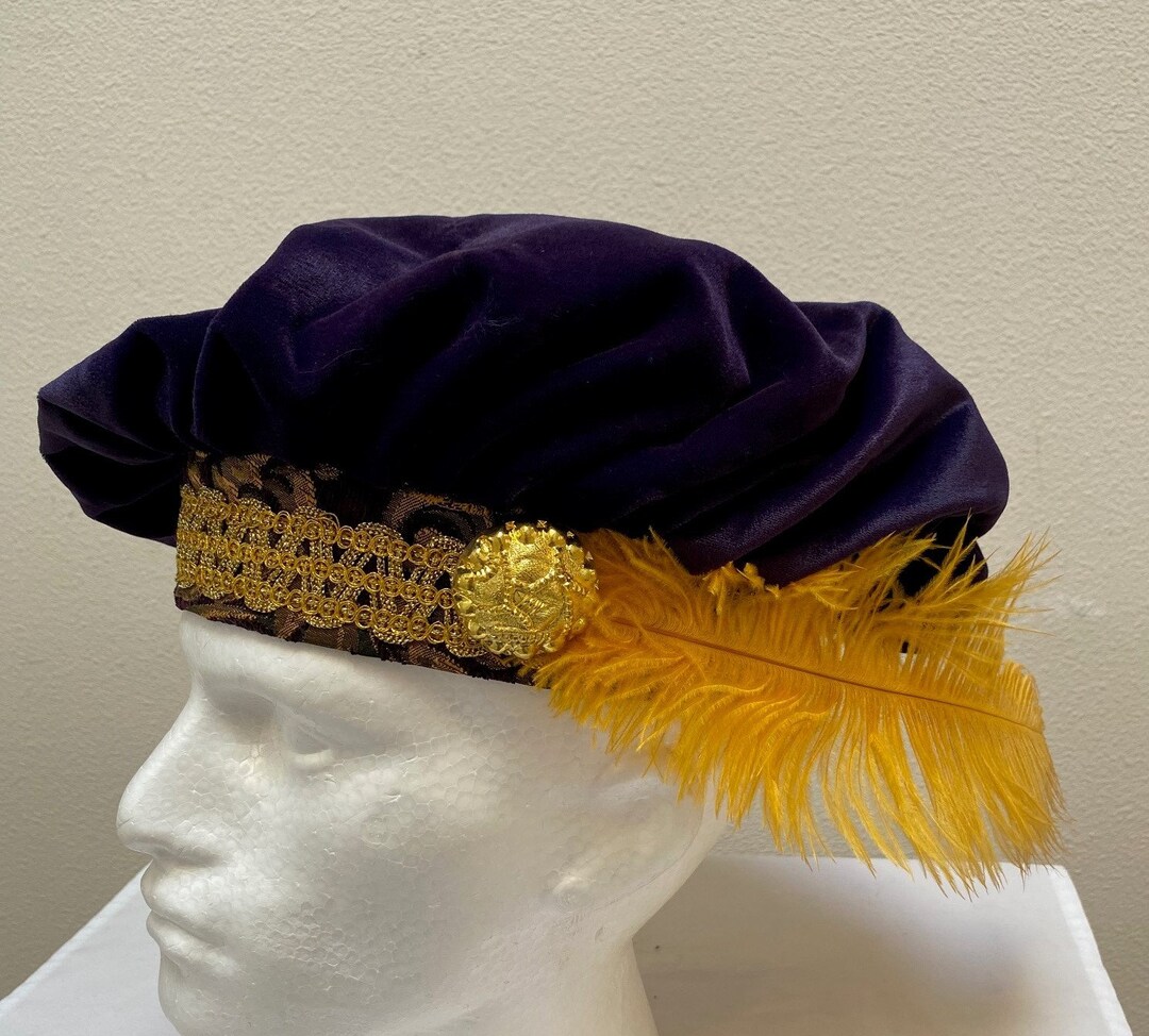 New Adult Renaissance Medieval Tudor Elizabethan Purple Velvet Floppy ...