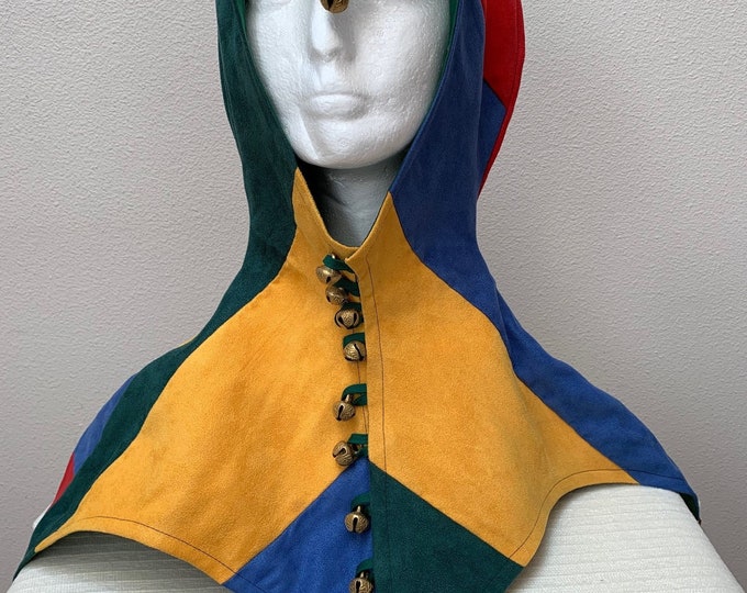 New Adult Renaissance Medieval Tudor Royal Jester Clown Hat Cap Costume ...