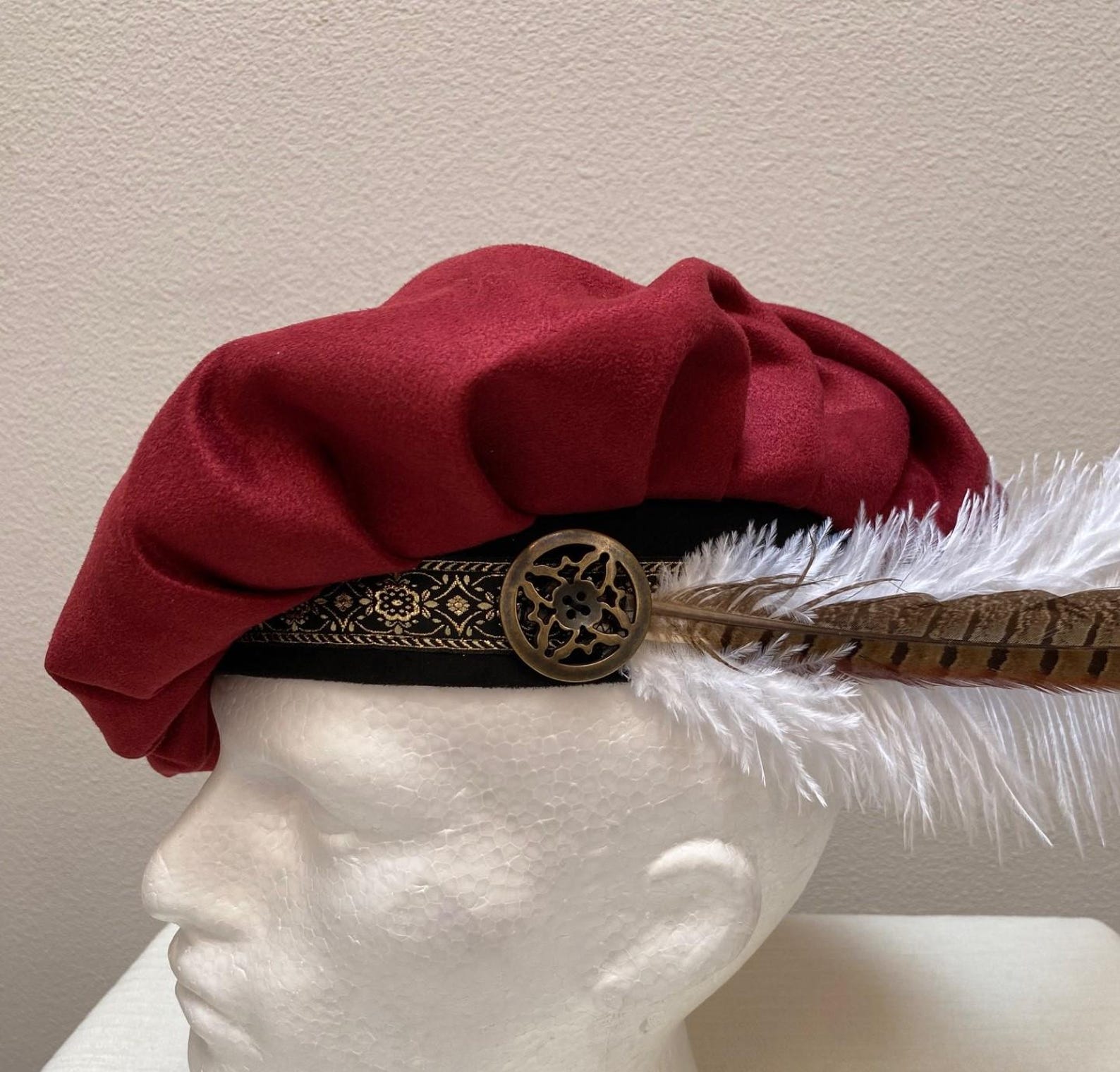 New Adult Renaissance Medieval Tudor Elizabethan Burgundy Suede Pirate ...