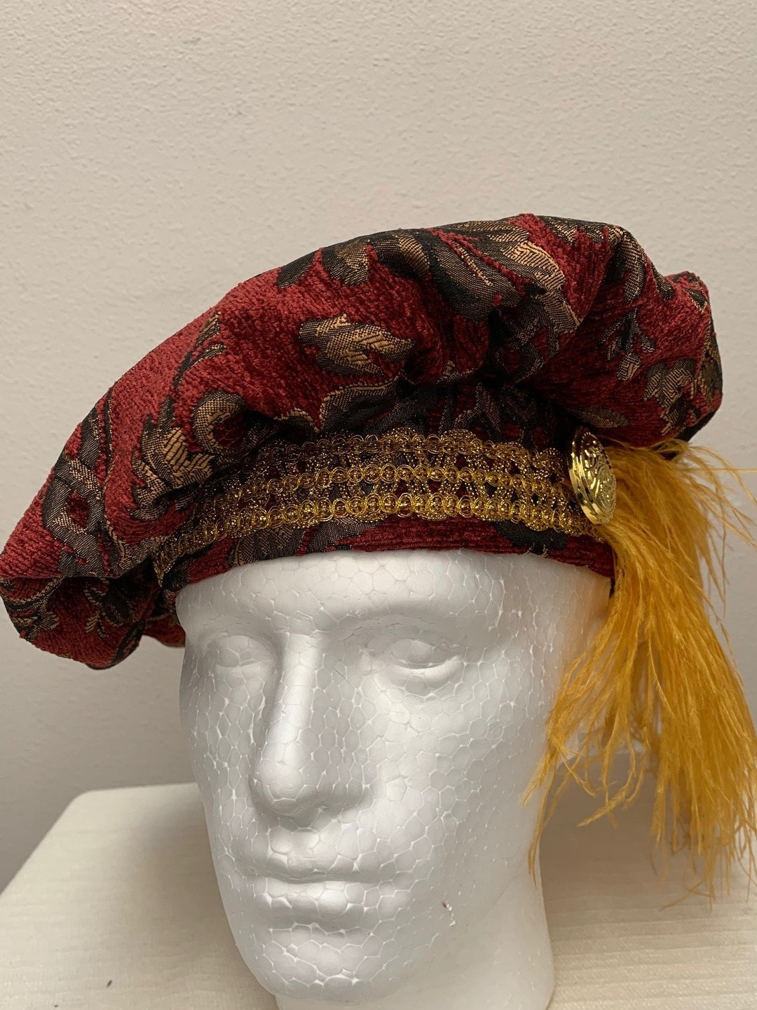 New Renaissance Medieval Tudor Elizabethan Cosplay Dark Red and Gold ...