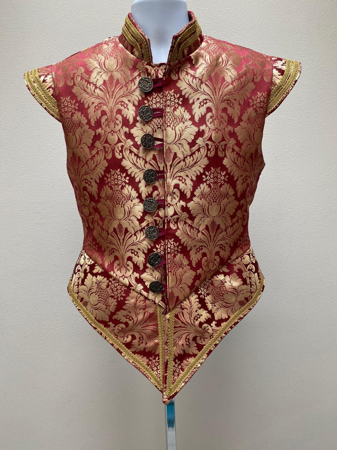 New Men's Renaissance Medieval Elizabethan Revolutionary Burgundy and ...