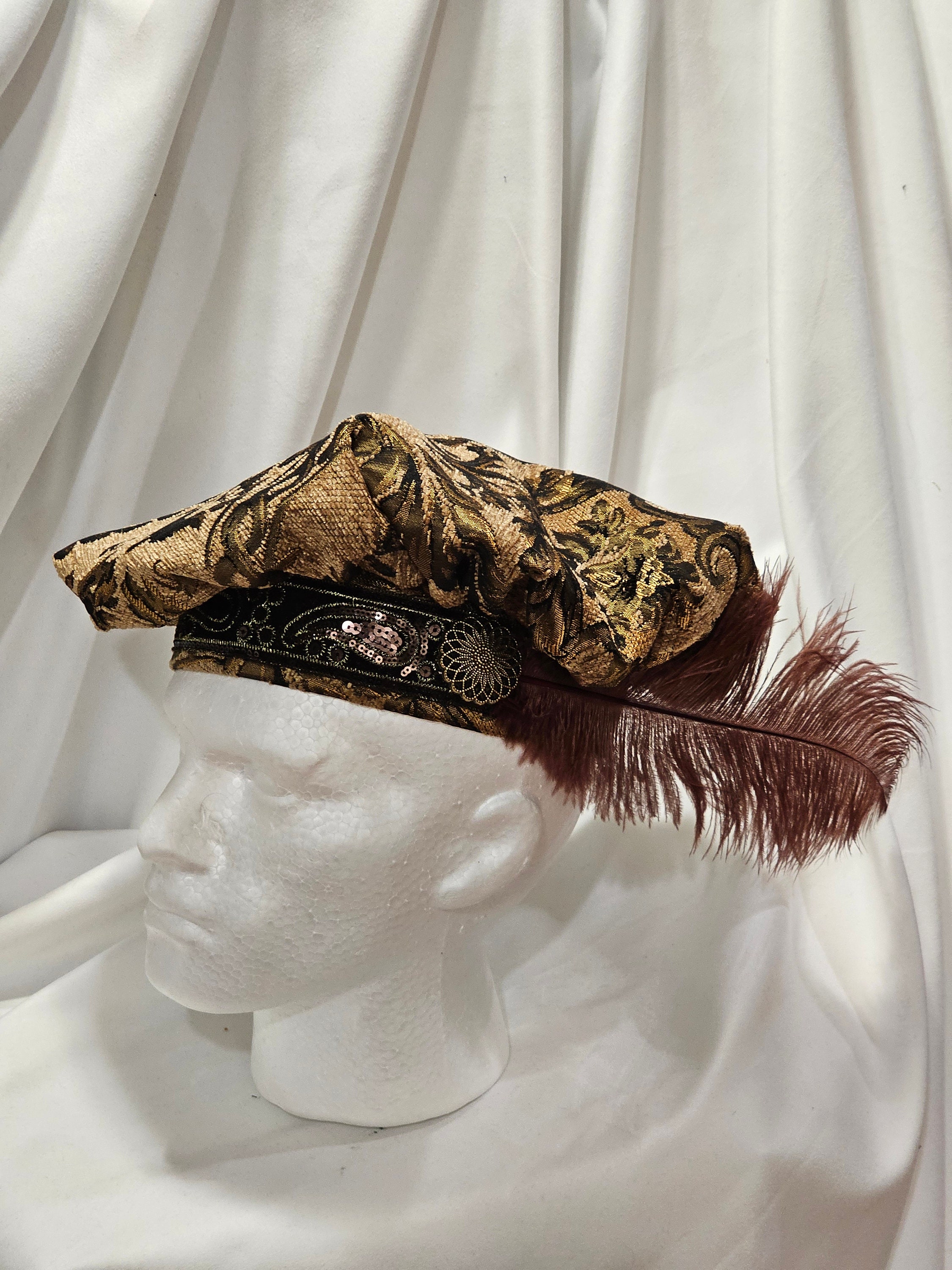 New Renaissance Medieval Tudor Elizabethan Brown and Gold Brocade ...