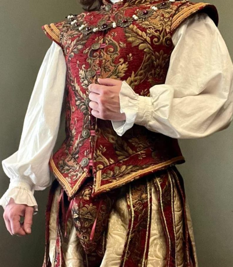 Authentic Renaissance Medieval Tudor Elizabethan King Royal Brocade ...