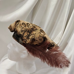 New Renaissance Medieval Tudor Elizabethan Brown and Gold Brocade ...