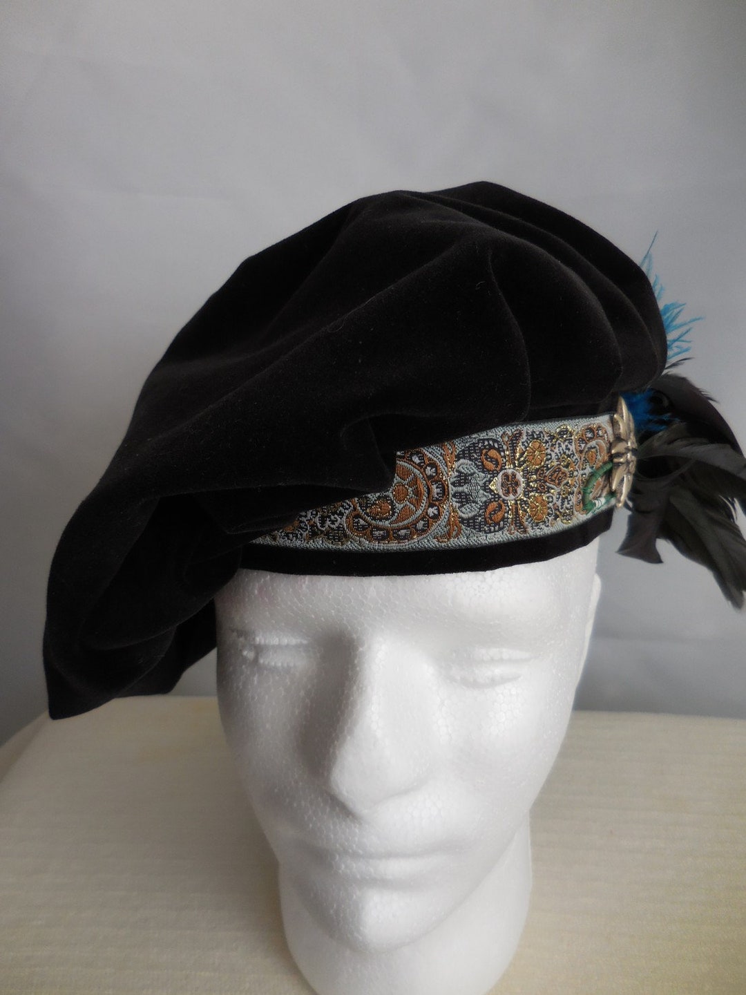 New Adult Renaissance Medieval Tudor Elizabethan Cosplay Black Velvet ...