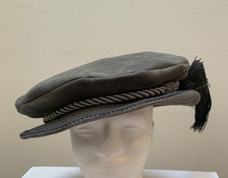 A New Adult Renaissance Medieval Tudor Colonial Grey Suede Brim Muffin ...