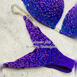 Neon Competition Set - Rhinestone Fitness - NPC - IFBB - WBFF - Figure ...
