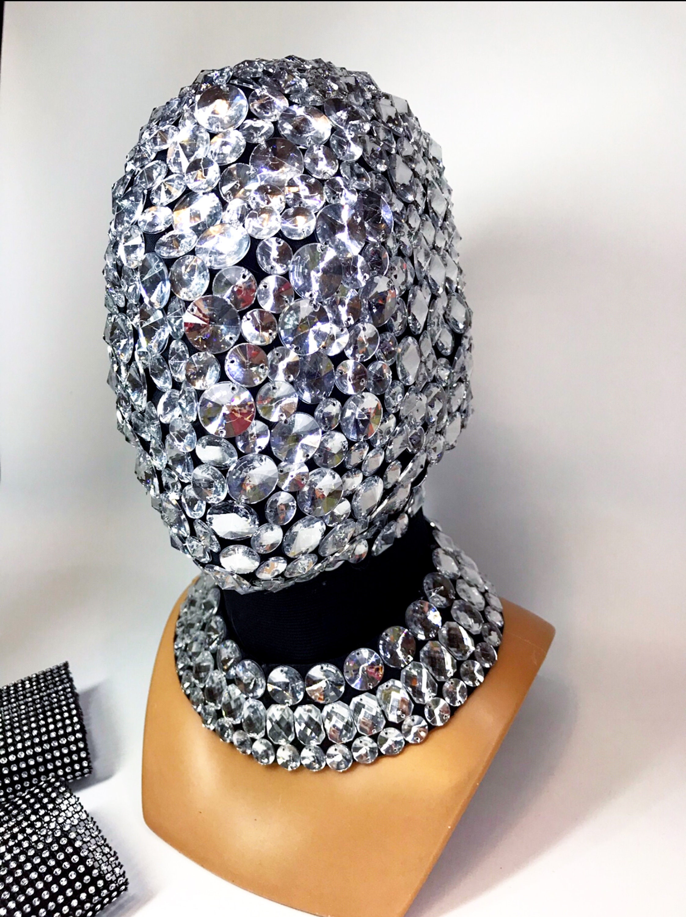 Mask in Rhinestones Rave Mask Festival Mask Party Mask - Etsy