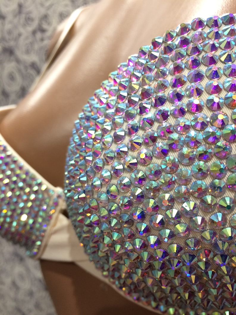 Sexy Bra Bra Rhinestones White Bra Rave Bra Party Bra | Etsy