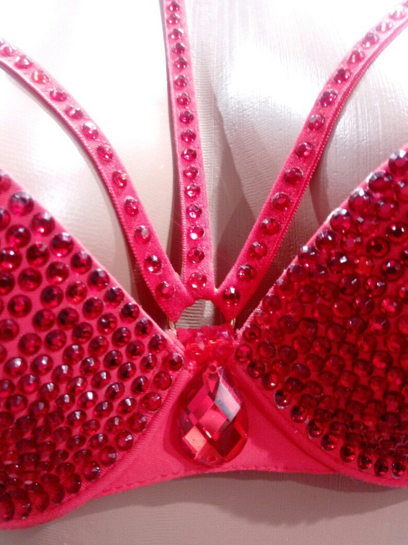 Sexy Bra Bra Rhinestones Red Bra Rave Bra Disco Bra Edc Etsy