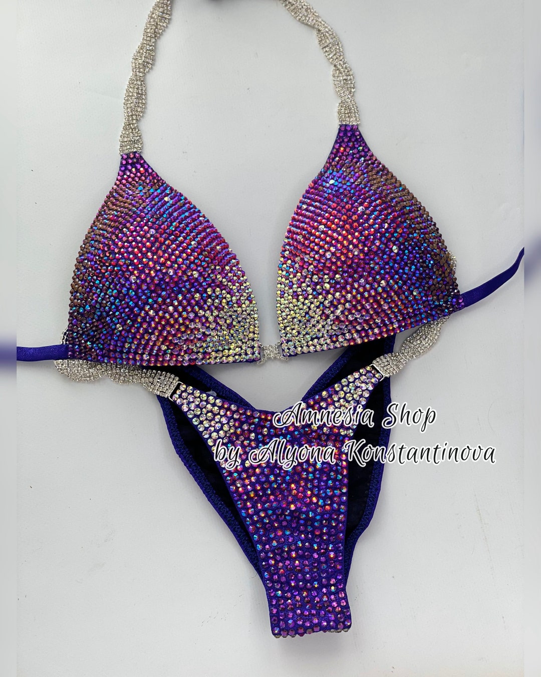 Purple Competition Set - Rhinestone Fitness - NPC - IFBB - WBFF ...