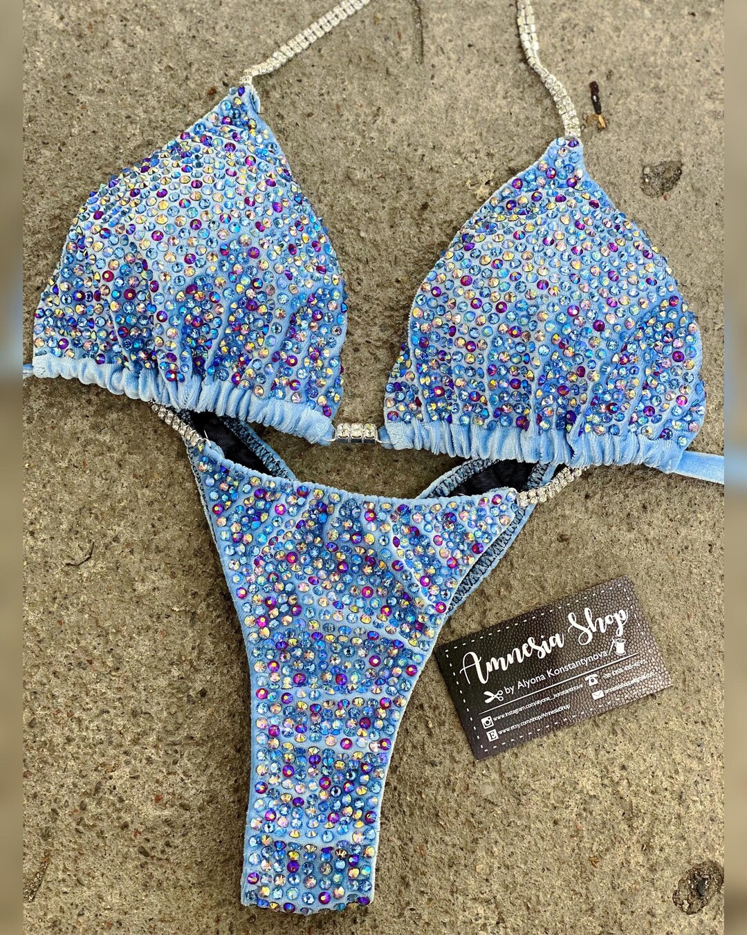 Blue Competition Bikini Suit, Competition Set, Figure Bikini, Posing ...