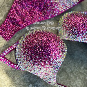 Pink Competition Bikini Set - Rhinestone Fitness - Figure Bikini - IFBB ...