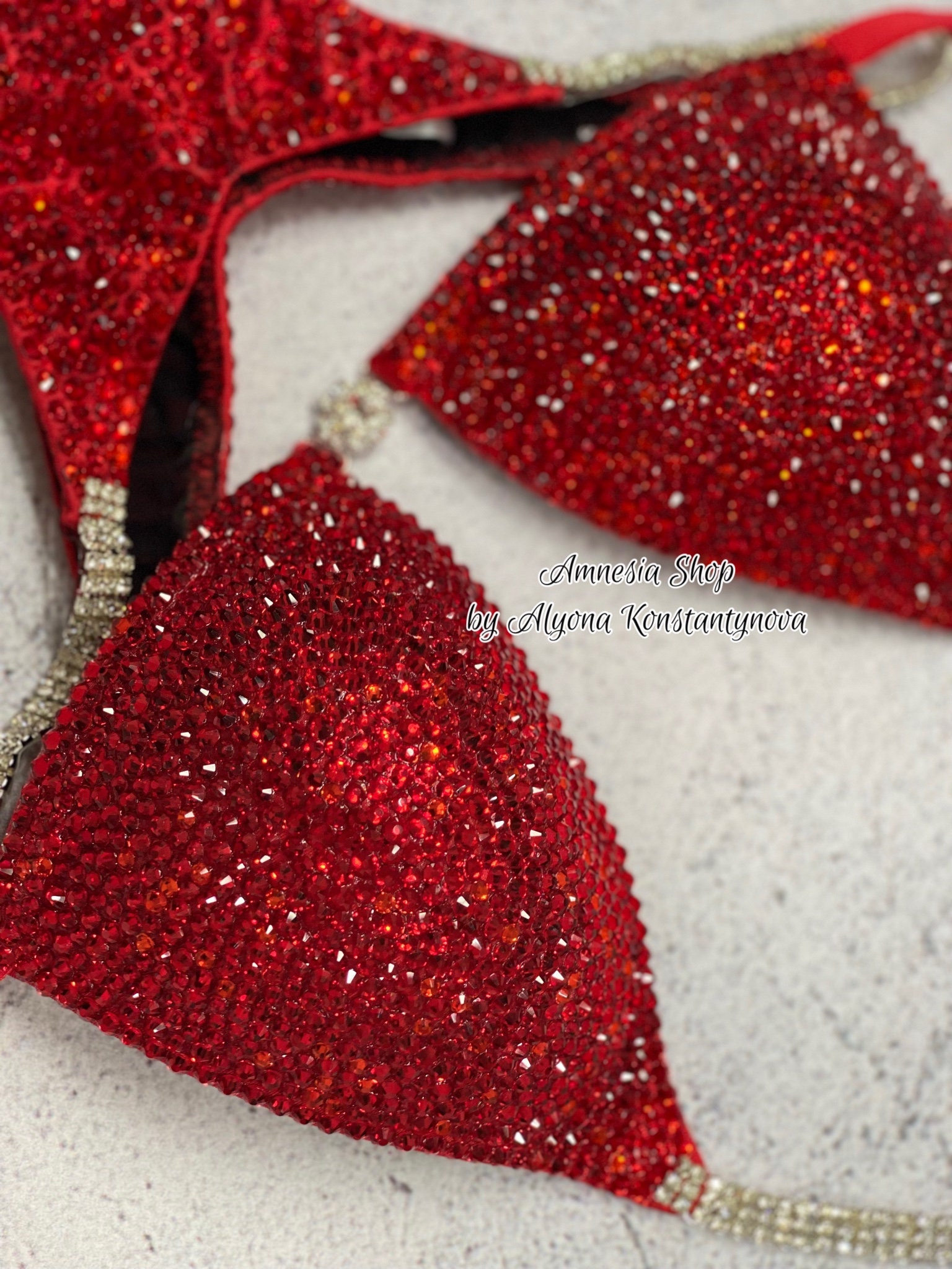 Red Competition Bikini Suit Competition Set Figure Bikini - Etsy
