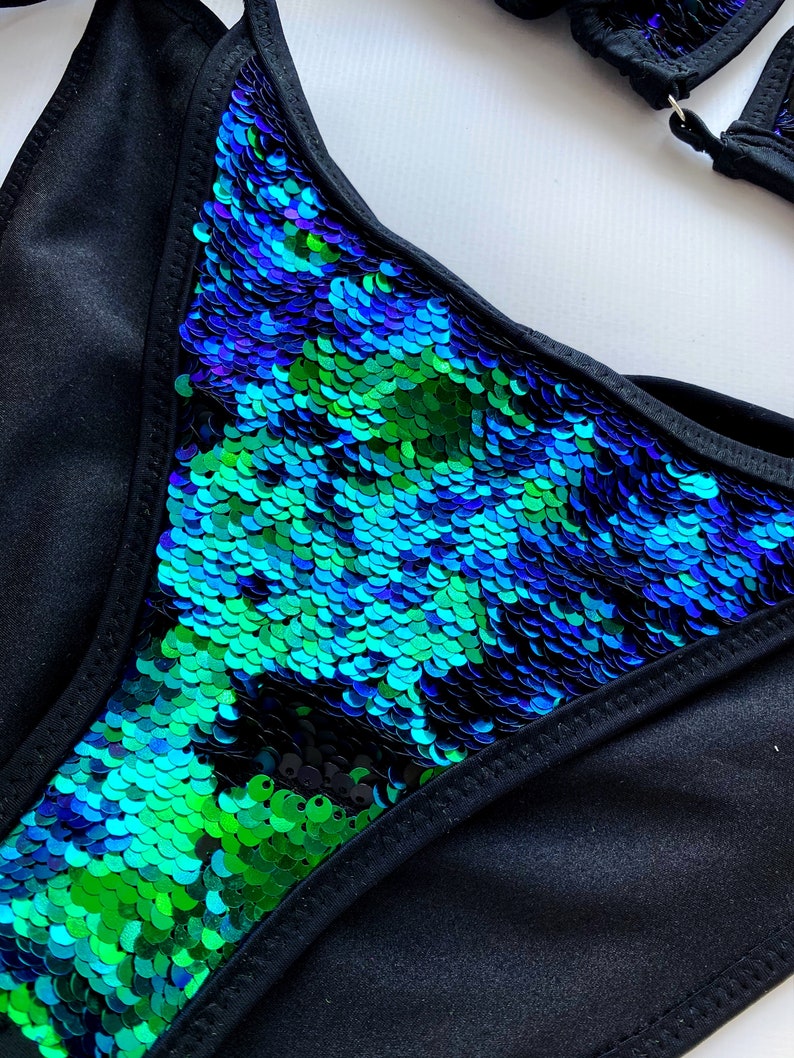 Swimsuit in Sequin, Blue Green Sequin, Swimsuit Summer, Beachwear ...