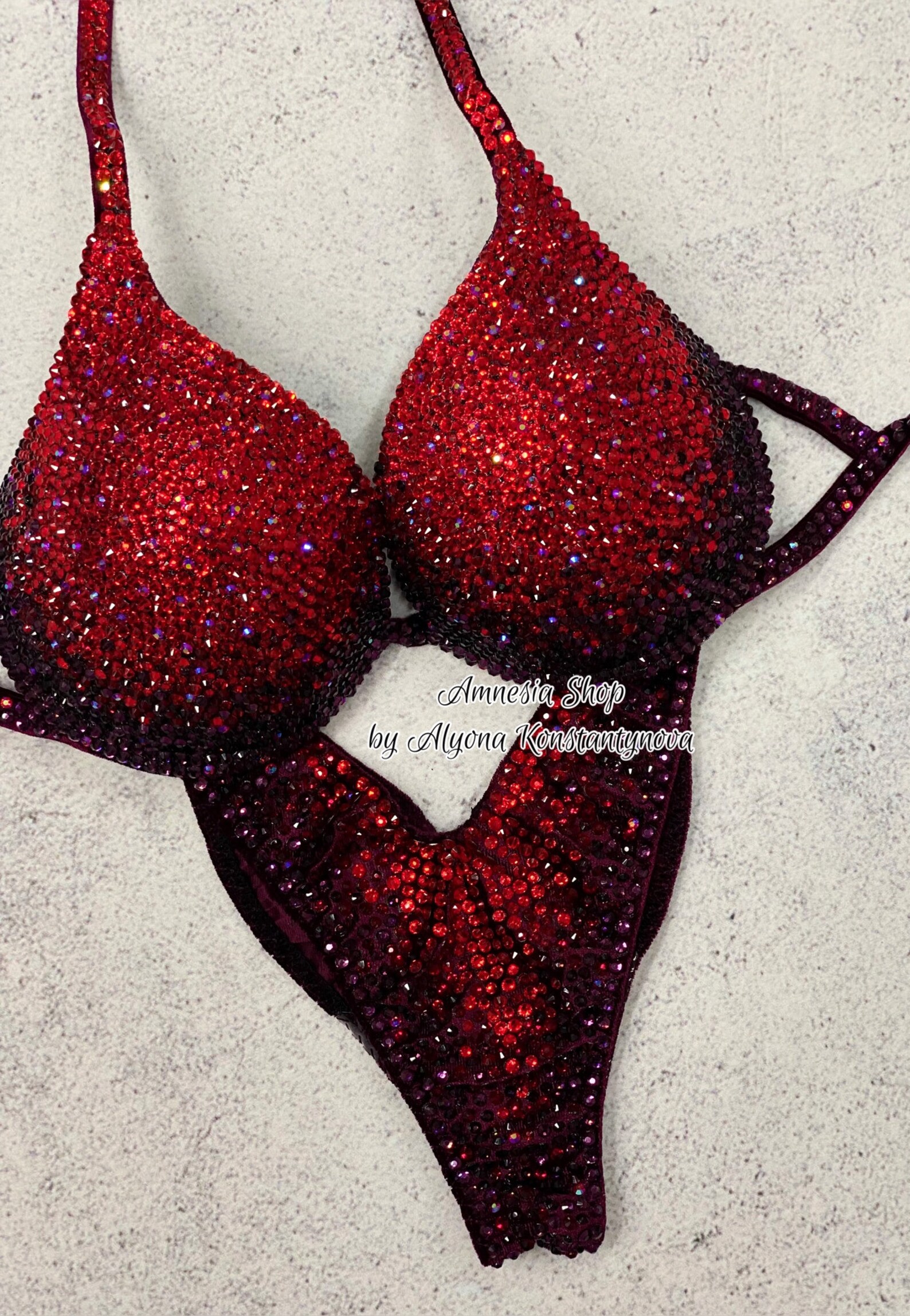 Red Bikini Fitness Bikini IFBB Competition Bikini - Etsy