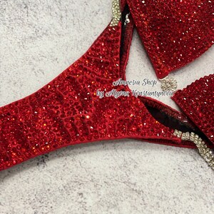 Red Competition Bikini Suit, Competition Set, Figure Bikini, Posing ...