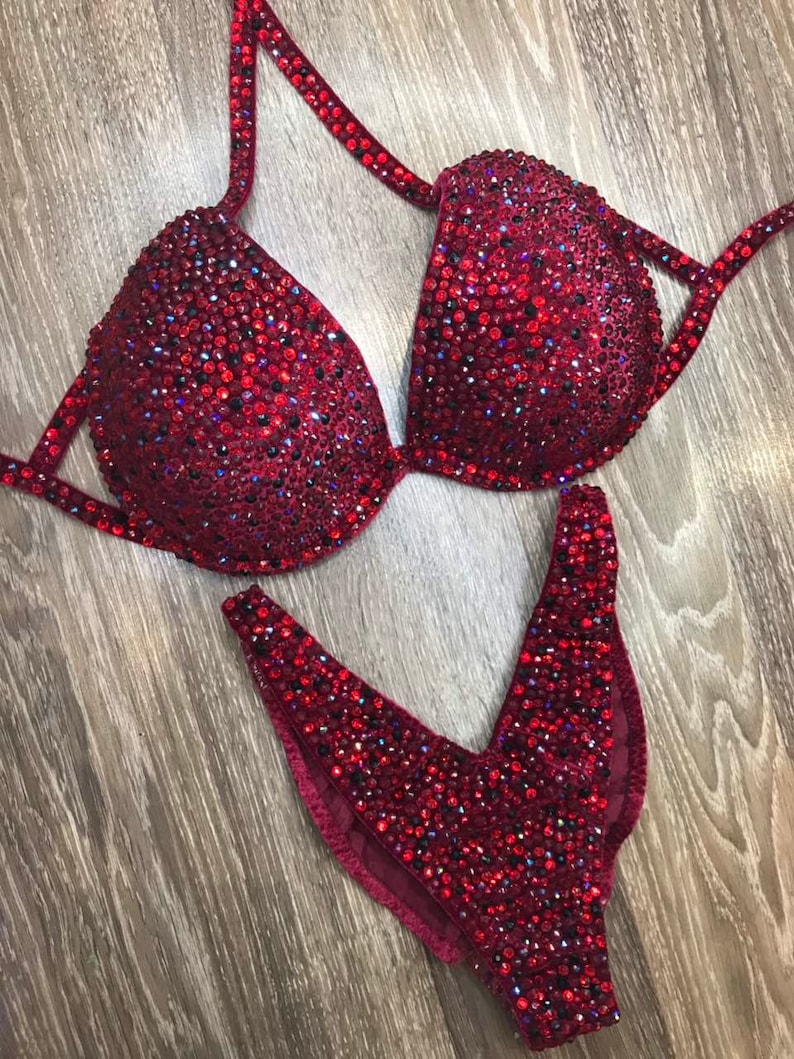 Red Bikini Bikini Gradient Competition Bikini Bikini | Etsy