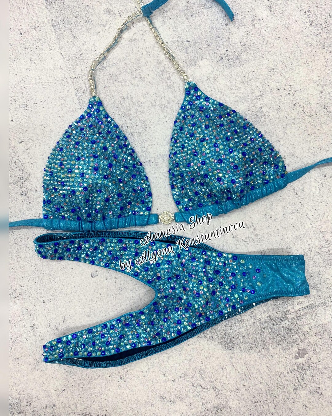 Blue Competition Bikini Suit, Competition Set, Figure Bikini, Posing ...