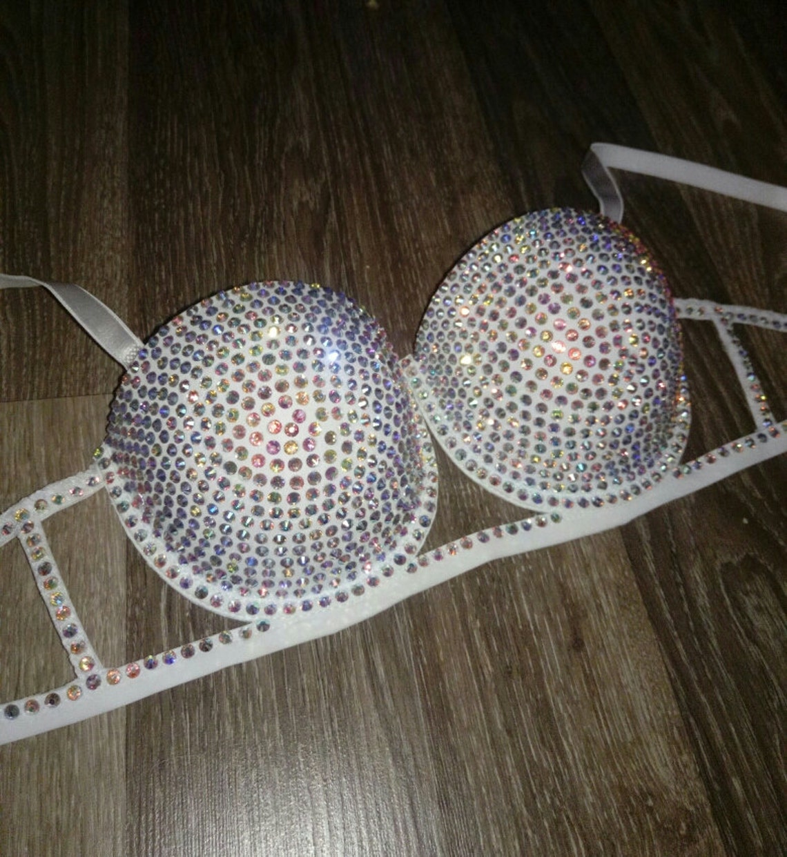 Sexy Bra Bra Rhinestones White Bra Rave Bra Disco Bra - Etsy