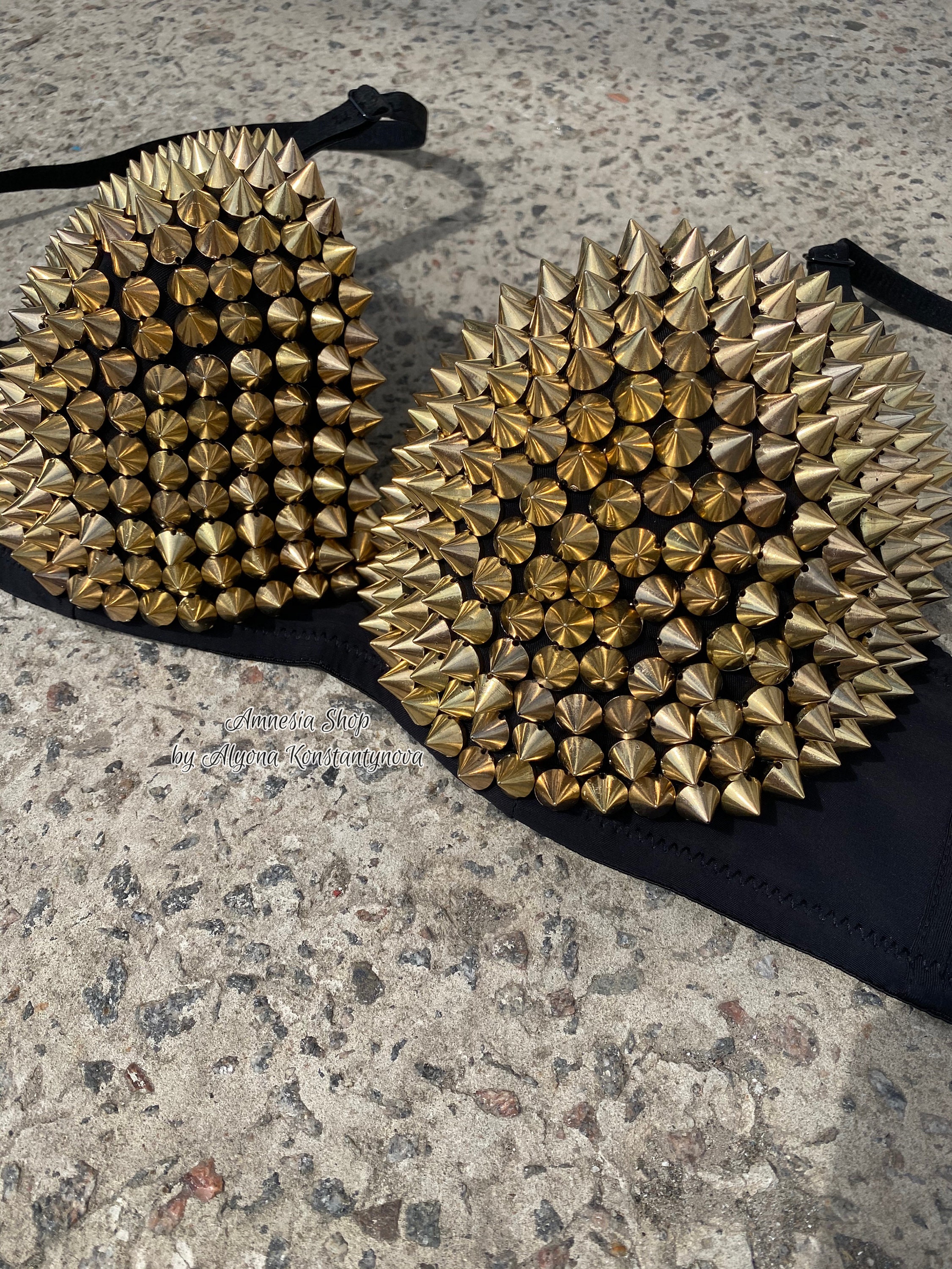 Bra Spikes Sexy Bra Gold Spikes Rave Disco Bra Bra EDC | Etsy