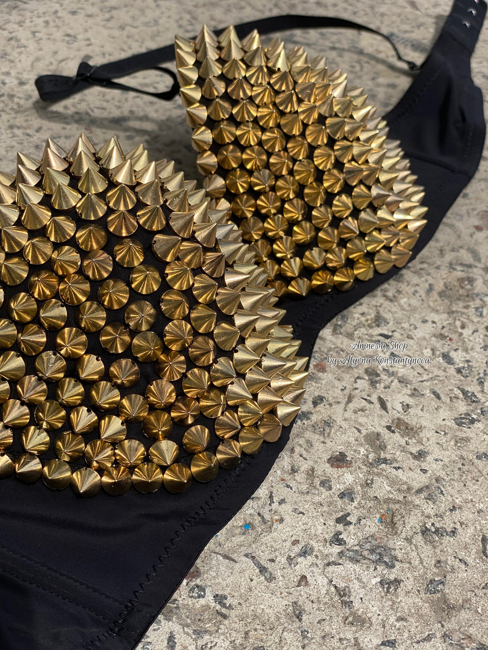 Bra Spikes Sexy Bra Gold Spikes Rave Disco Bra Bra Edc Etsy
