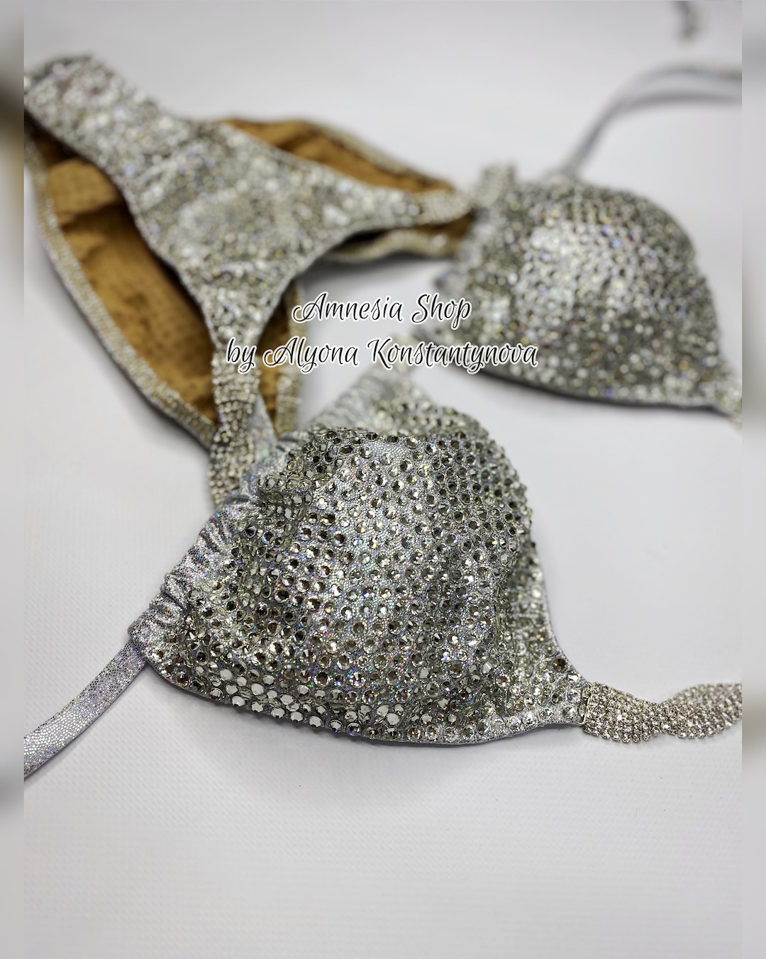 Silver Competition Bikini Set - Rhinestone Fitness - NPC - IFBB - WBFF ...