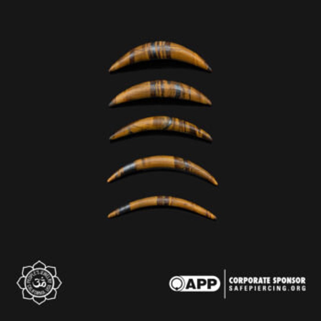 Peoples Jewelry - Yellow Tigers Iron Stone Septum Tusks - Priced per ...
