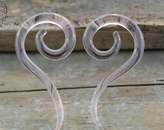 Translucent Pink Glass Long Spirals Priced per Pair. - Etsy
