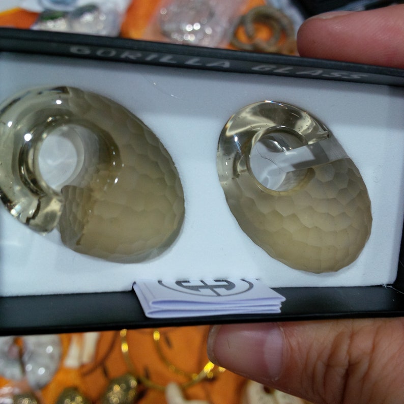 Gorilla Glass Small Ovoids With Martele Treatment. Rhubarb 1/2 | Etsy