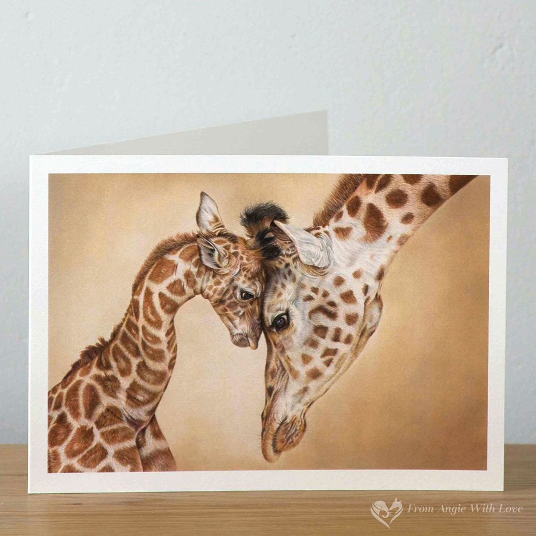 Giraffe Card - Giraffe Greeting Card - Etsy
