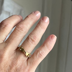 Ribbon Armor Ring Double Band Architectural Form Form - Etsy