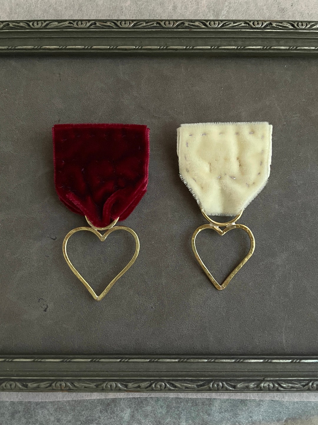 The Classic Love Medal Unisex Style Hand Wrought Brass Velvet Colors ...