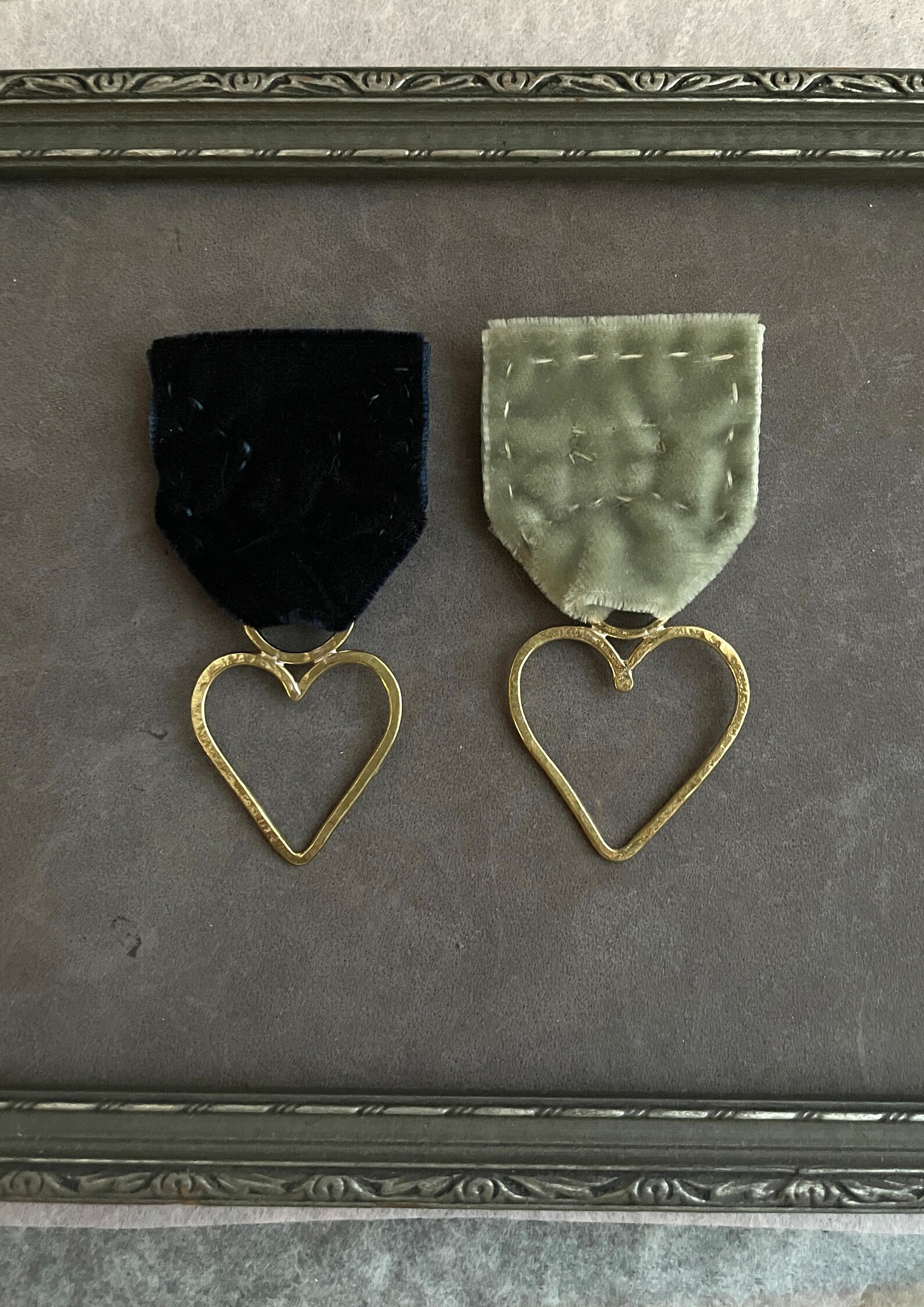 The Classic Love Medal Unisex Style Hand Wrought Brass Velvet Colors ...