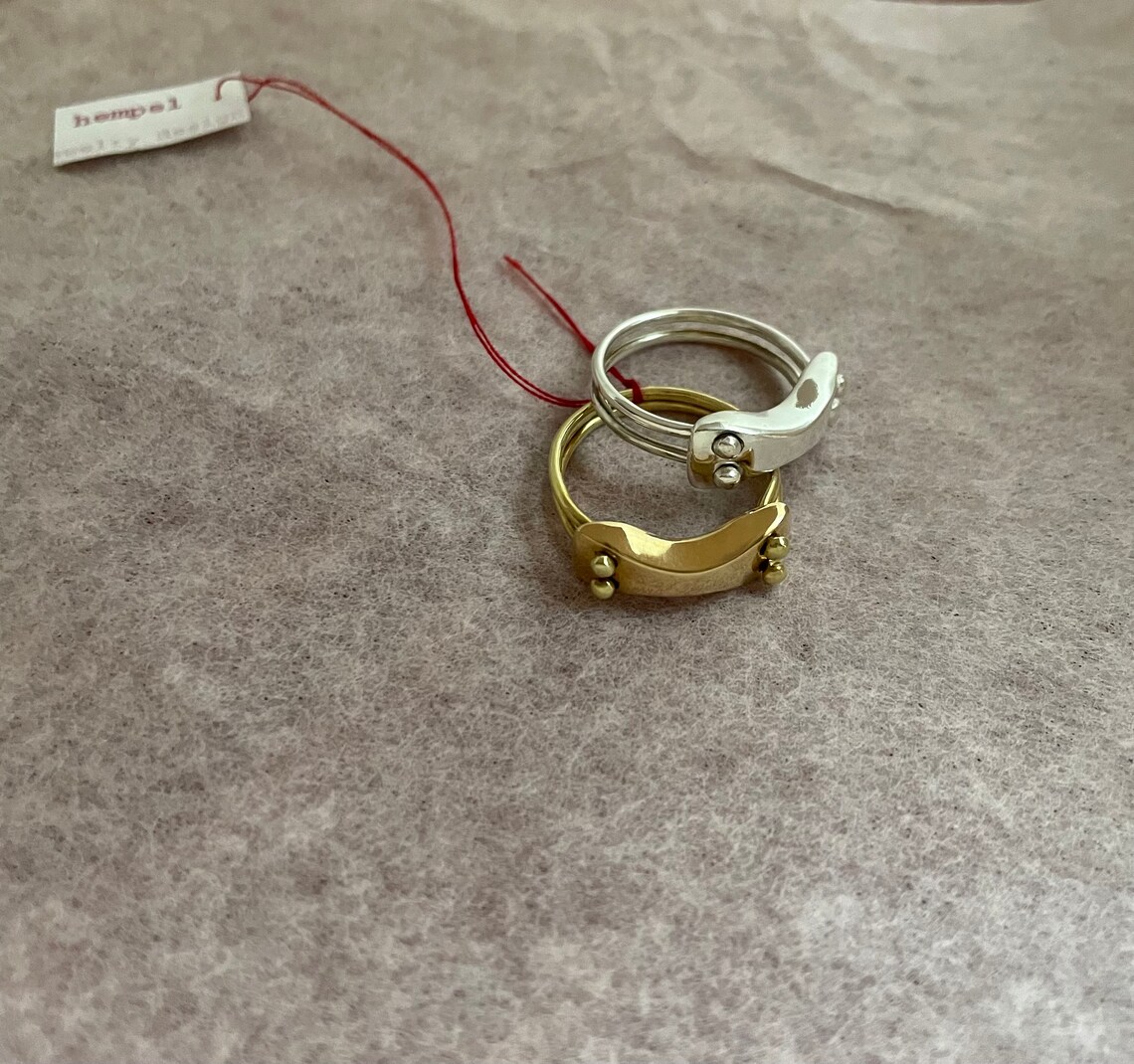 Ribbon Armor Ring Double Band Architectural Form Form - Etsy